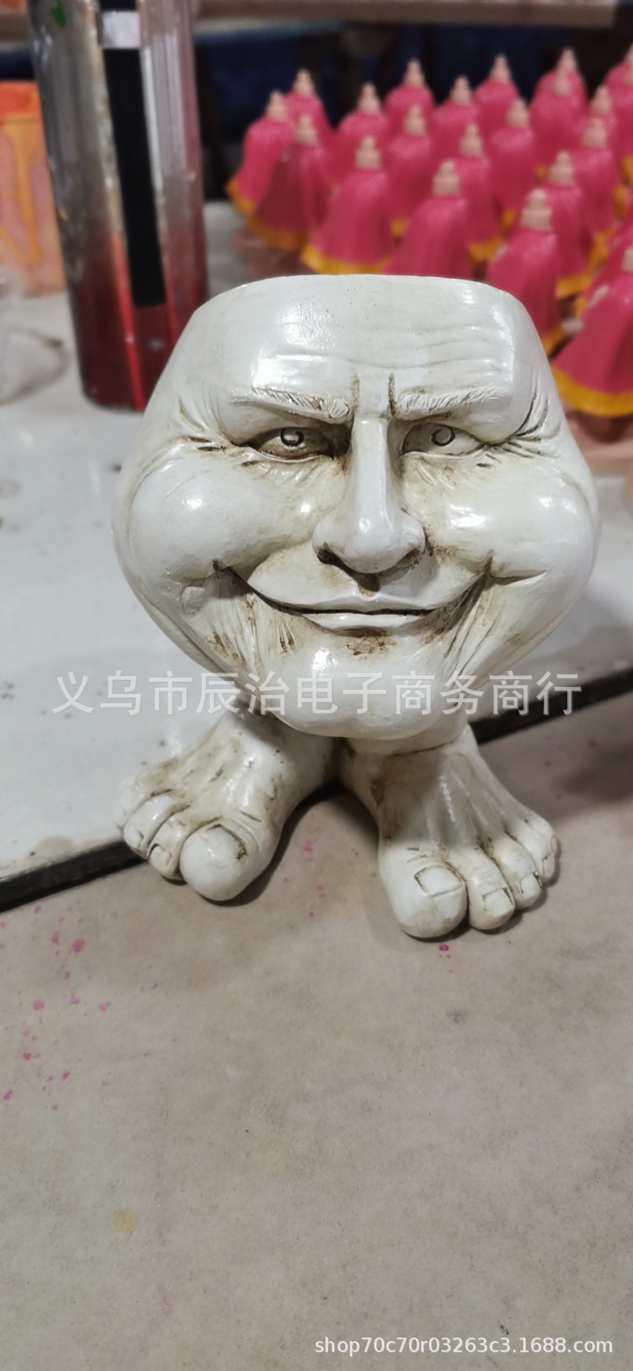 Muggly's The Face Statue Planter滑稽麻瓜脸雕塑搞怪表情花盆-阿里巴巴