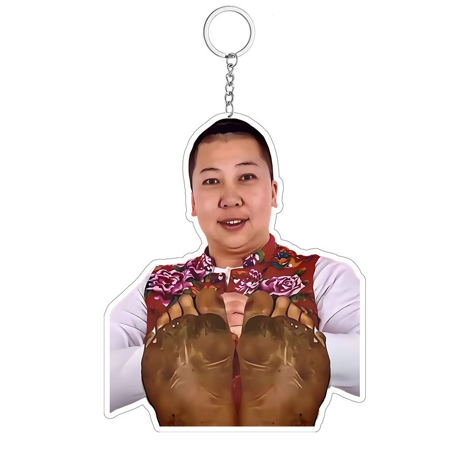 搞怪东北雨姐抽象表情包钥匙扣热乎不老弟亚克力书包挂件朋-阿里巴巴