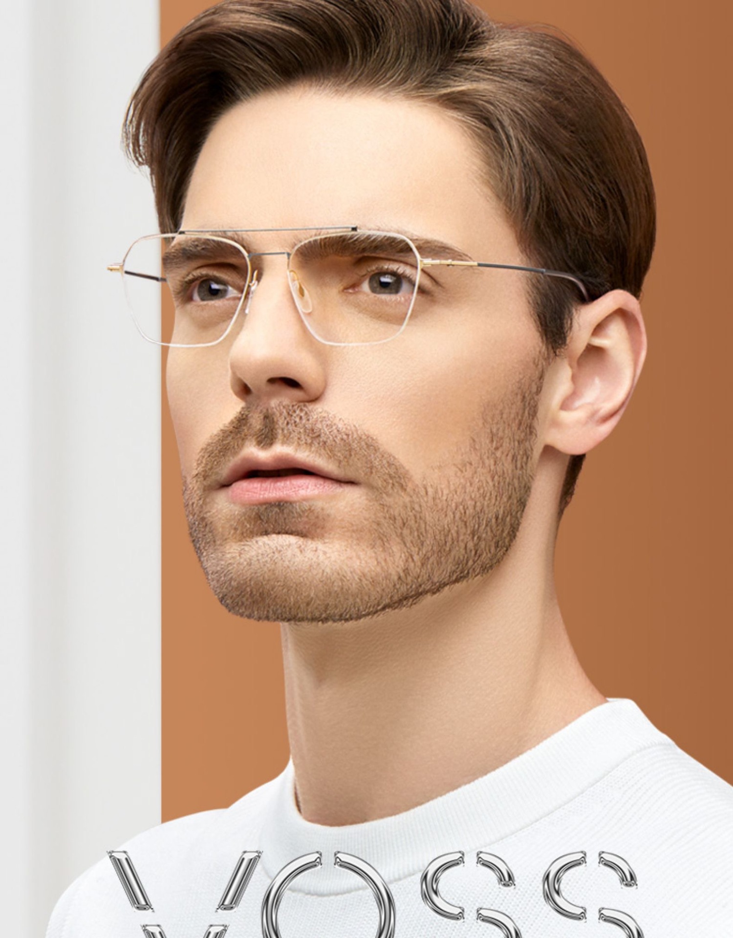 VOSS眼镜/V5001 COZY简约超纤轻盈系列半框矩形商务男超轻生物钢-阿里巴巴