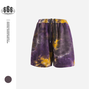 MEDAIGUAL夏季新款扎染沙滩短裤男潮牌宽松休闲裤运动五分裤MK284-阿里巴巴