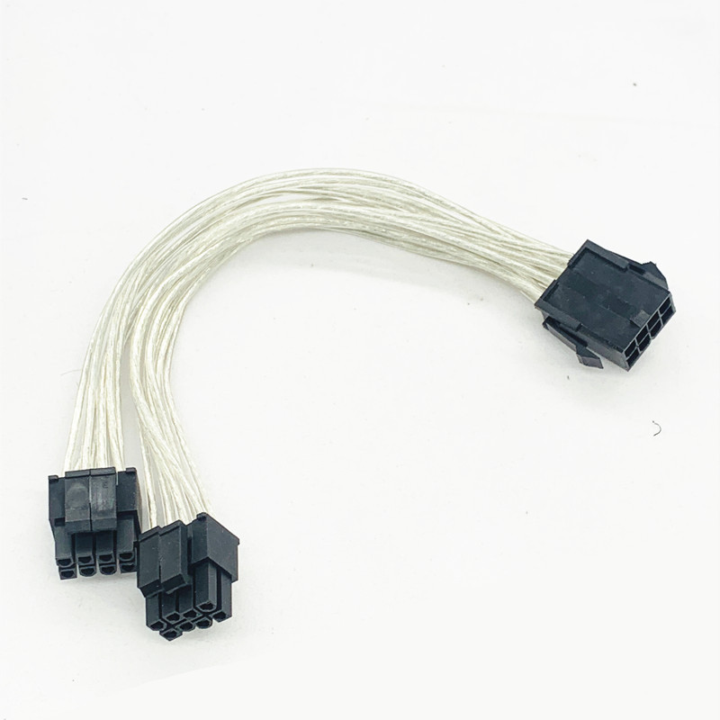 CPU8pin供电线 8pin转双(4+4)p电源双路供电延长线 一分二 镀银线-阿里巴巴