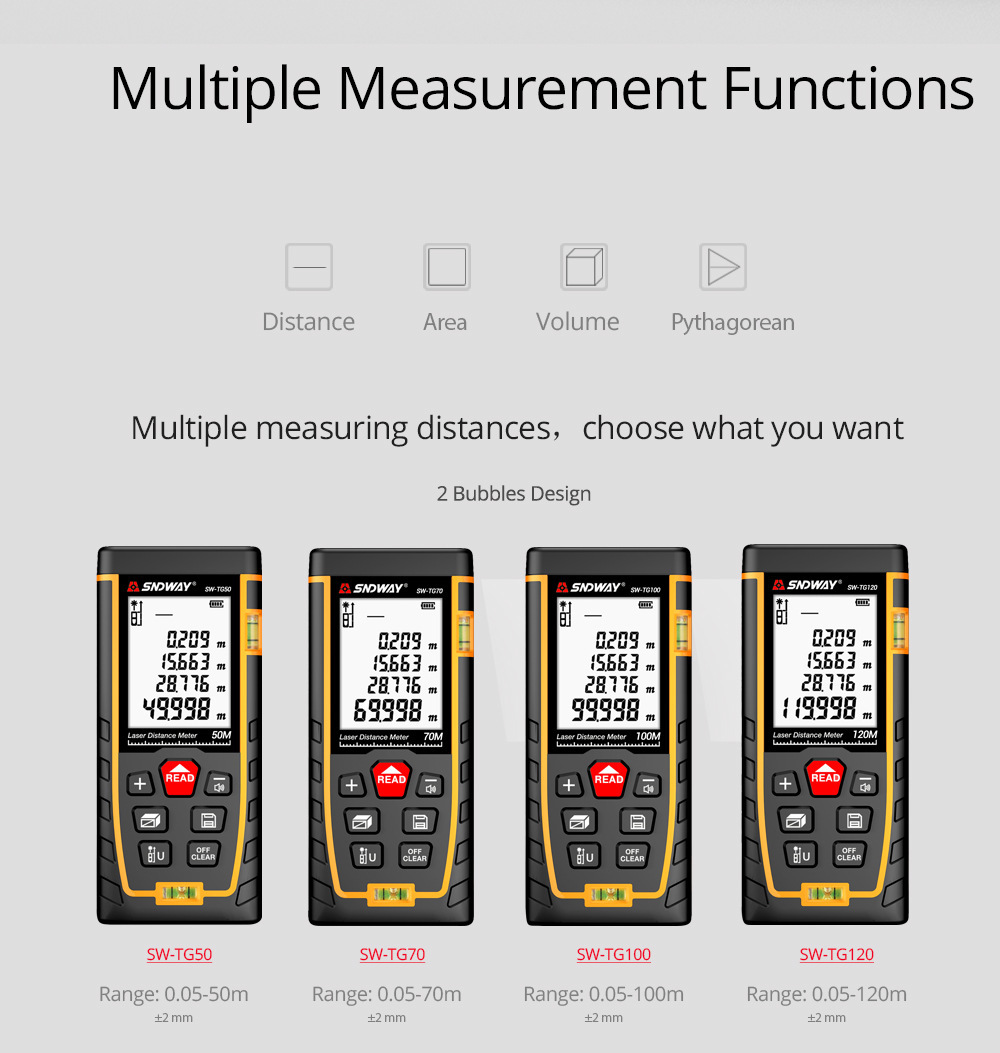 SNDWAY深达威测距仪SWTG50/TG100/TG120手持激光测距仪英文电子尺-阿里巴巴