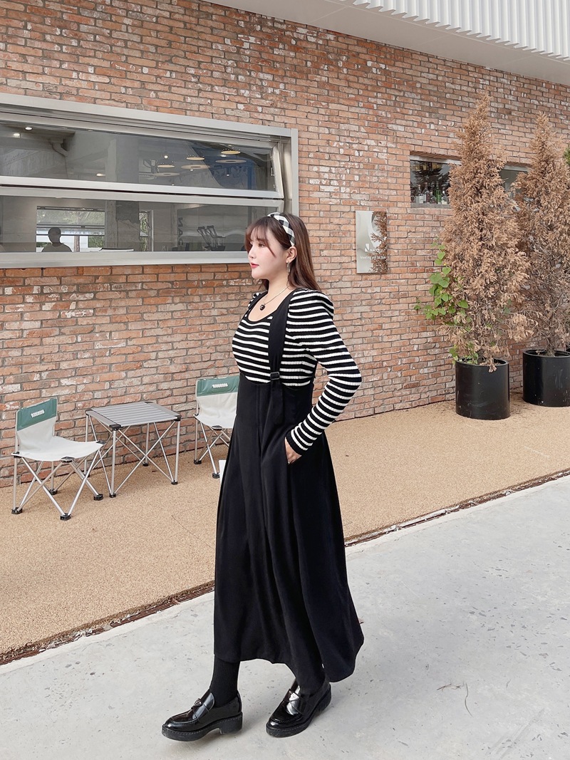 背带裙 秋季新款大码女装胖mm法式肩带高腰鱼骨背带裙N8229-阿里巴巴