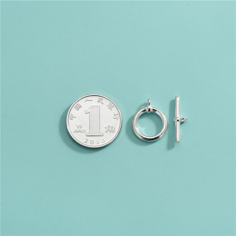 S925纯银泰银配件OT扣圆形扣子DIY手工编绳水晶手链项链尾扣配件-阿里巴巴