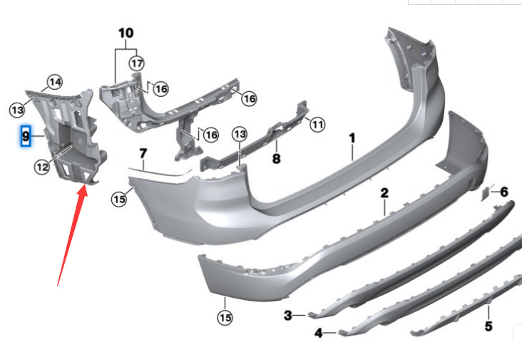 51127332317 51127332318适用于宝马X1 F48 F49后杠左右支架-阿里巴巴
