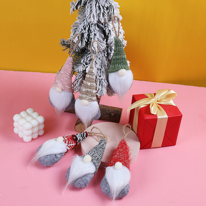 Cross border new Christmas decorations mini cute faceless Rudolph doll ...