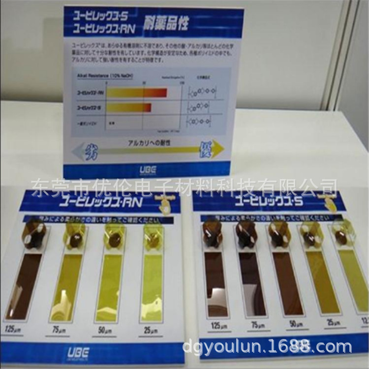 宇部PI膜 UPILEX 25S 50S 75S 125S 聚酰亚胺薄膜 优伦长期供应-阿里巴巴