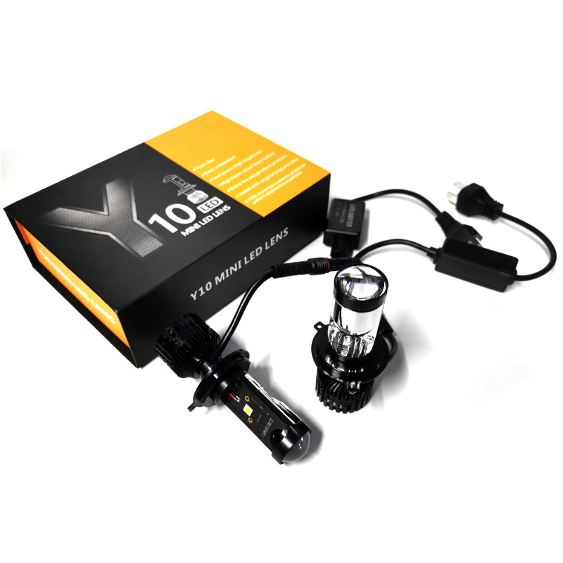 Y10透镜h4h7超亮迷你LED双光鱼眼灯 摩托车汽车led大灯H7H4透镜-阿里巴巴