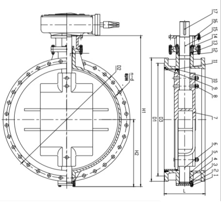 定制双法兰双偏心蝶阀D342X/H-16Q手动大口径双向软密封蝶阀DN300-阿里巴巴