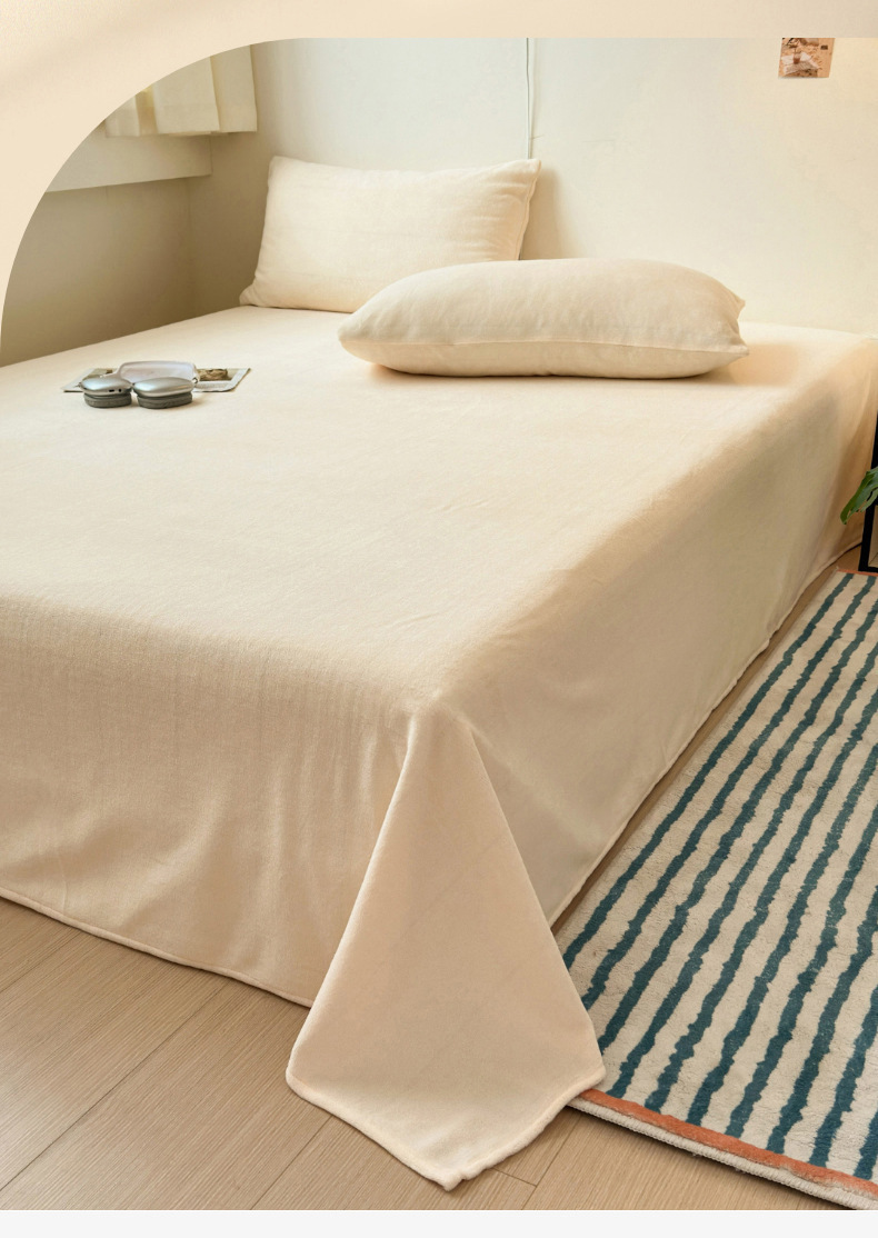 冬季新款牛奶绒床单单件现代简约款加厚保暖抗寒床单三件套可机洗-阿里巴巴