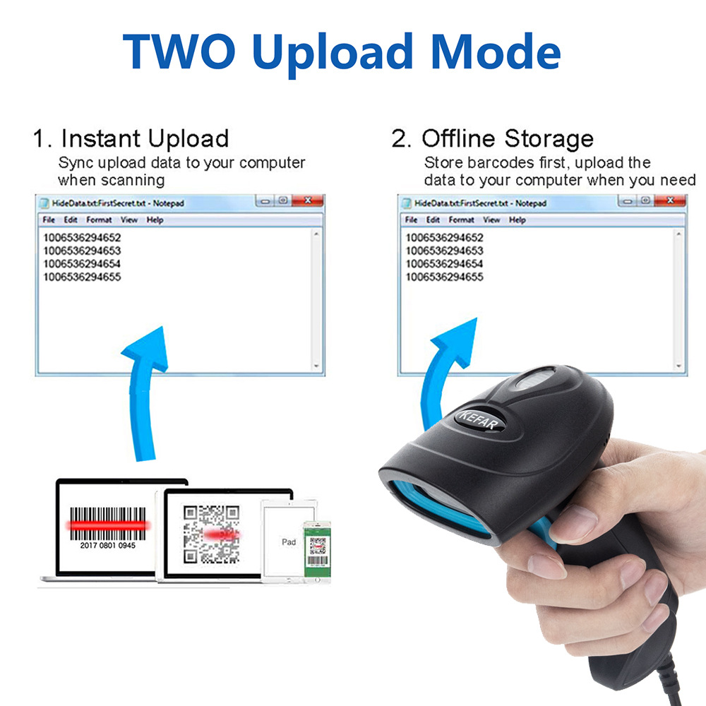 KEFAR扫描枪厂家有线扫码枪无线蓝牙条码读取器超市商品收银快递-阿里巴巴