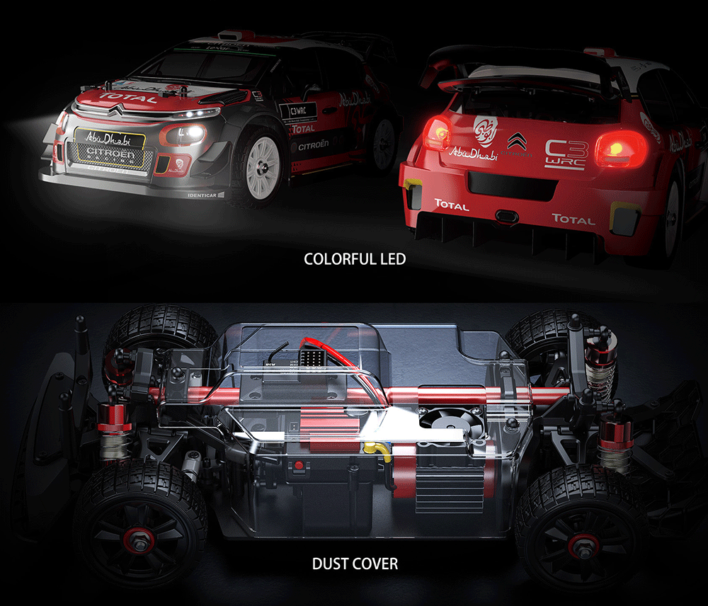 美嘉欣14303 1/14跨境版竞速全比例无刷遥控车金属底四驱车-阿里巴巴