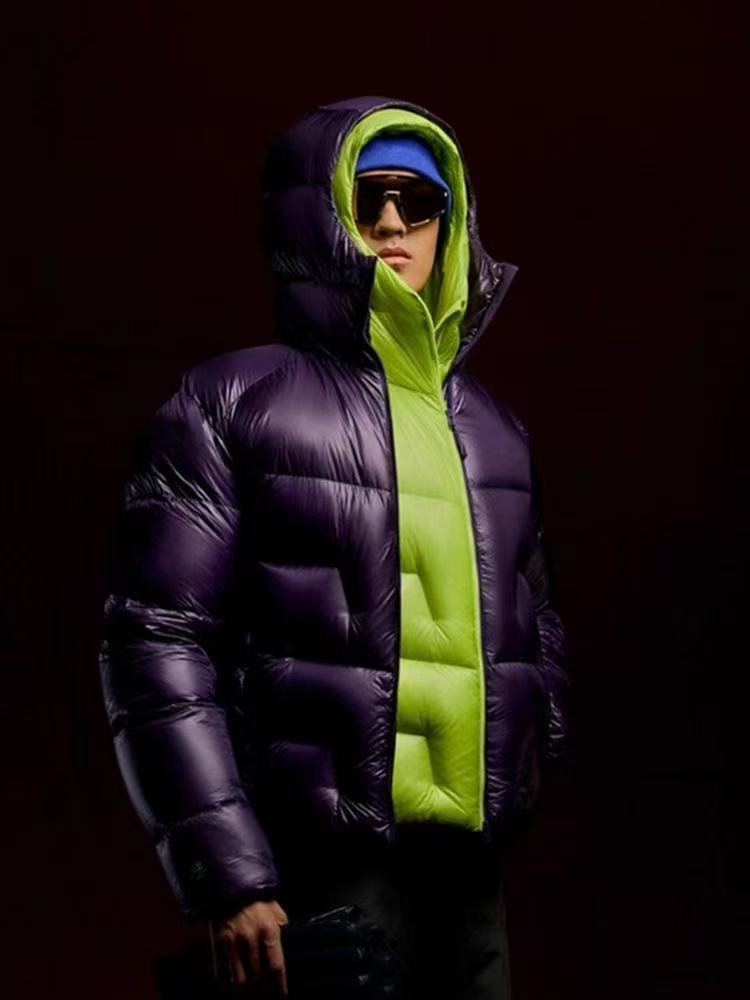 5000GT高版本羽绒服 情侣款户外御寒亮面面包羽绒外套可印制logo-阿里巴巴