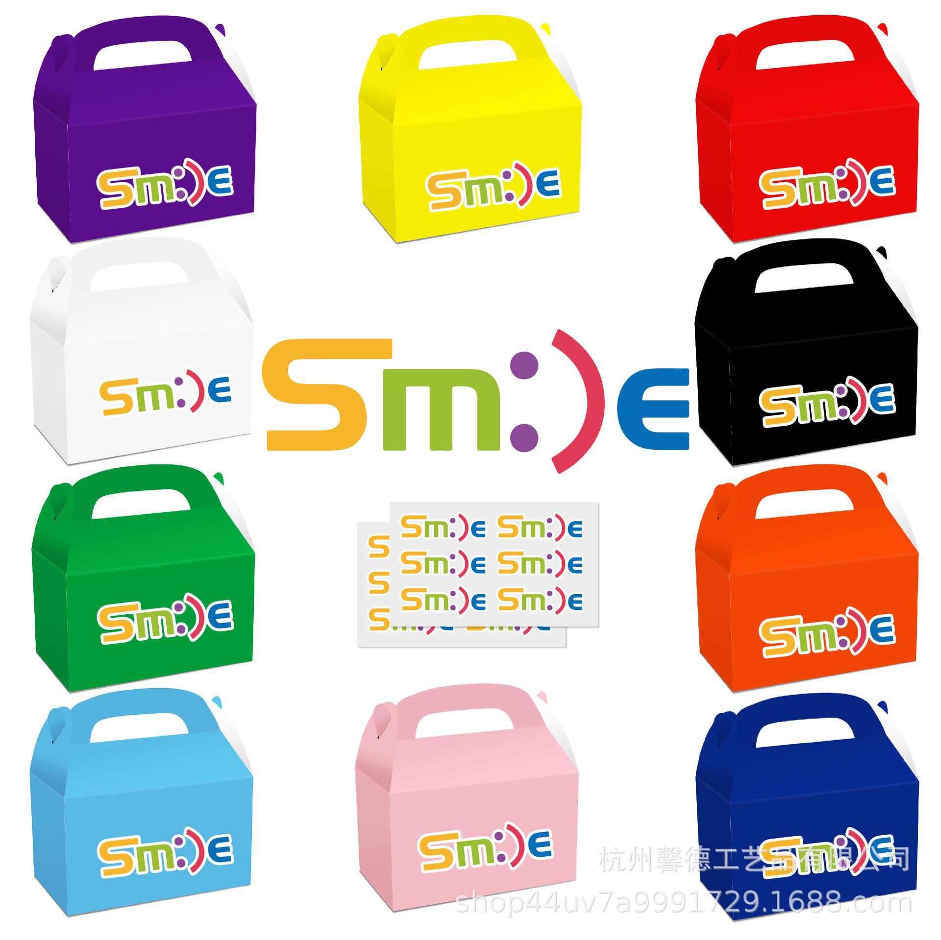 DD058亚马逊 smile 微笑可爱感恩 DIY装饰贴纸 牛皮纸手提礼物盒-阿里巴巴