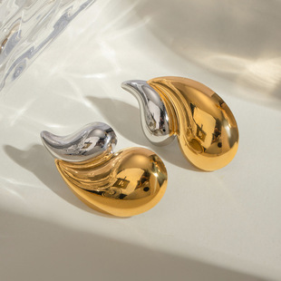 WX设计师款！ins风18k金不锈钢海螺螺旋圈圈高级感耳环耳饰饰品女-阿里巴巴