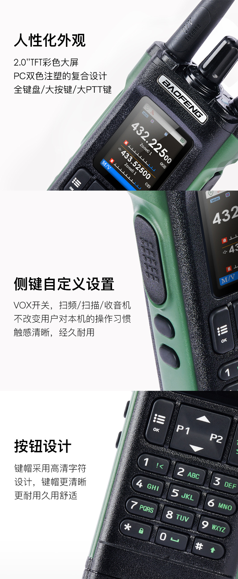 宝锋UV32对讲机2024新款大功率宝峰无线电车载手台车队自驾手持机-阿里巴巴