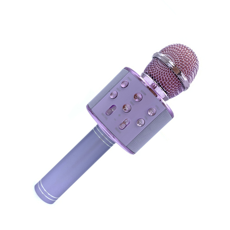 现货WS858卡拉OK无线蓝牙麦克风直播家用K歌宝话筒音响掌上KTV-阿里巴巴