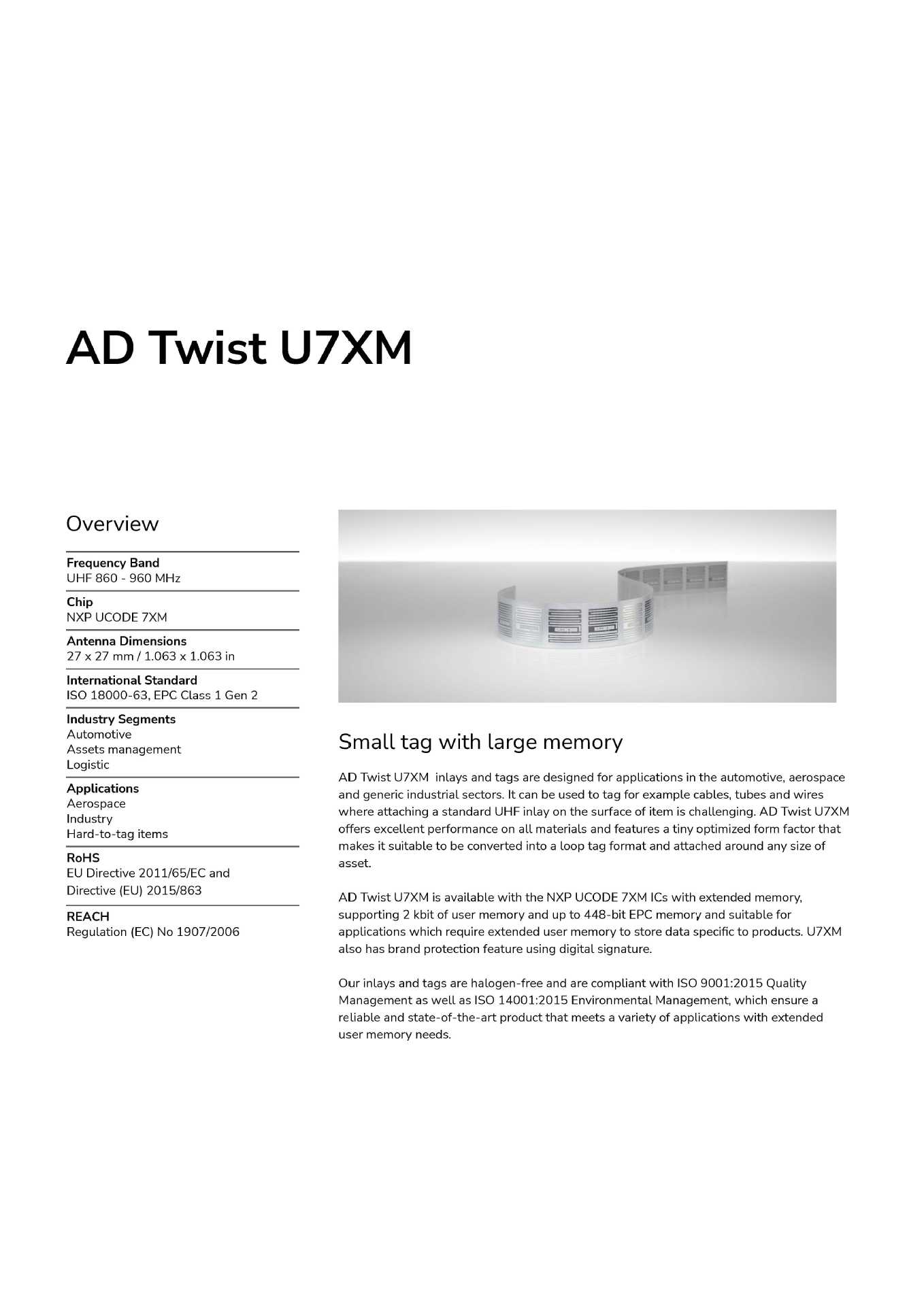 艾利丹尼森思创AD Twist U7XM NXP UCODE 7XM电子标签3008419-阿里巴巴