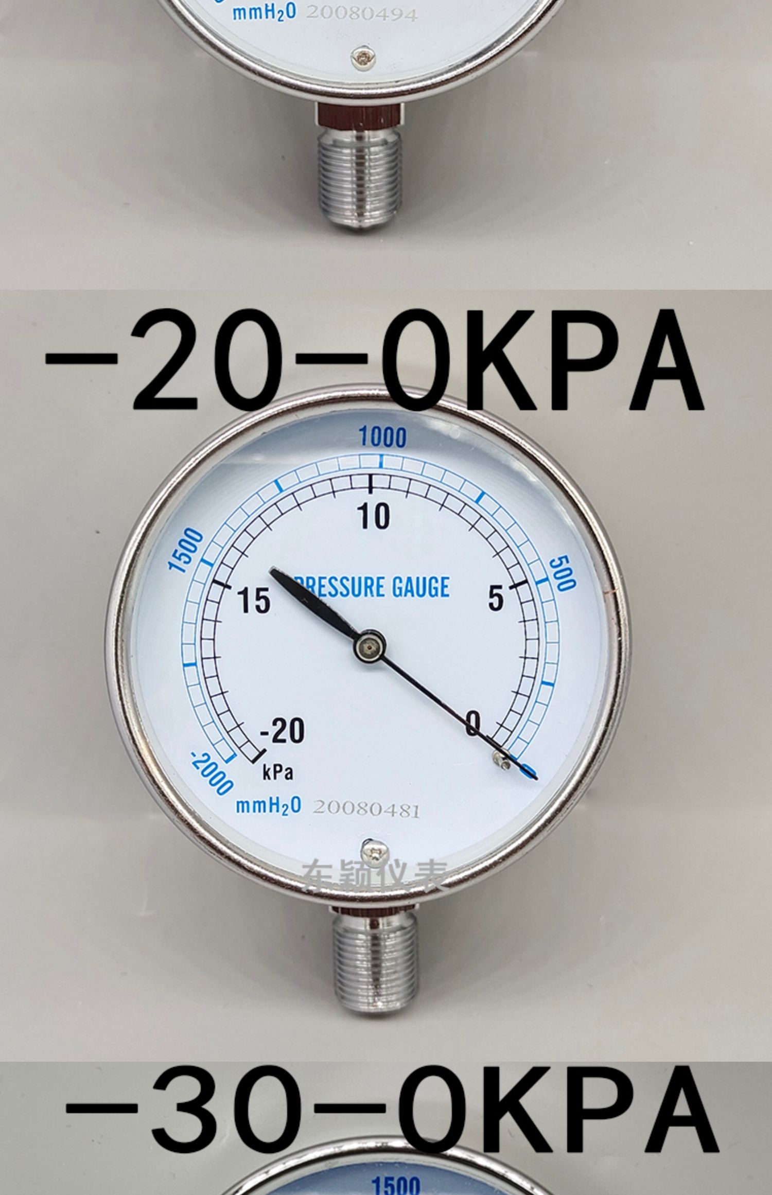 YE75膜盒压力表真空表负压表静压微压负压表-10KPA 20 -30-0KPA-阿里巴巴