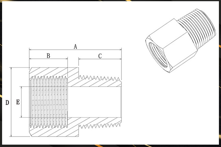 NPT内外丝加厚接头 英制转美制 G1/4-NPT1/4内外牙转直通转换接头-阿里巴巴