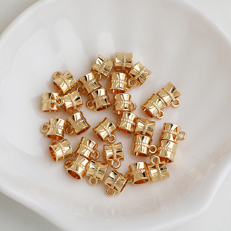 14K包金保色切花柱形吊坠连接环 手链项链三通扣头材料 diy配饰品-阿里巴巴