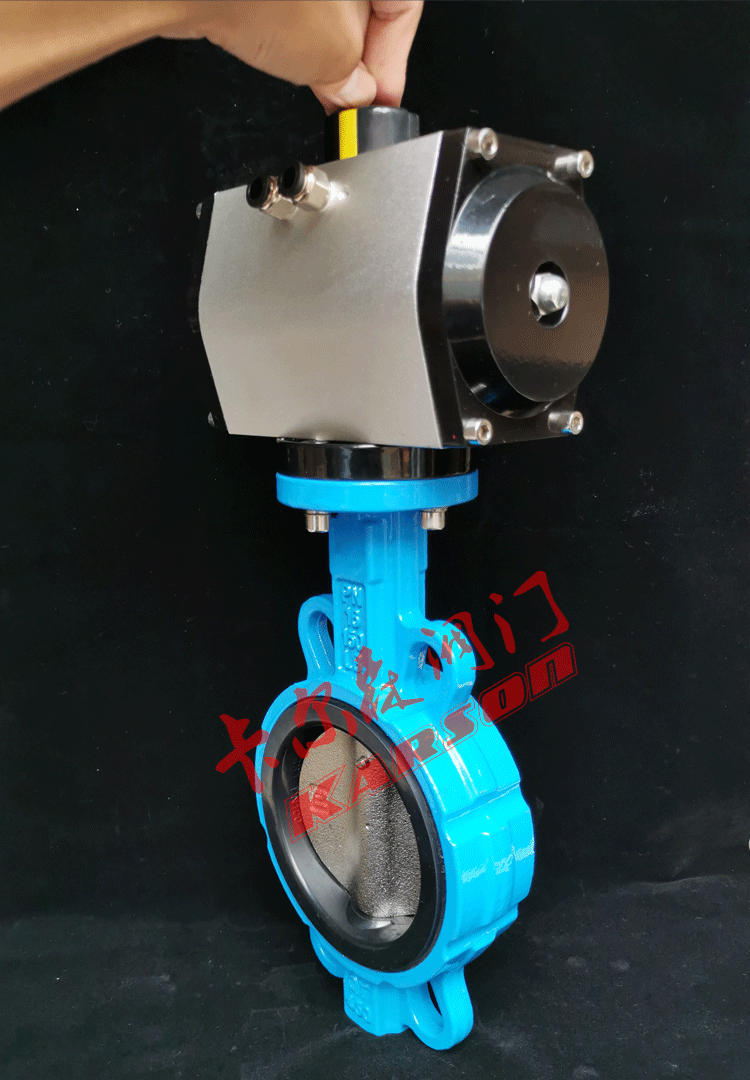 卡尔森厂家直销D671X-16Q球墨铸铁dn80快开切断调节 气动对夹蝶阀-阿里巴巴