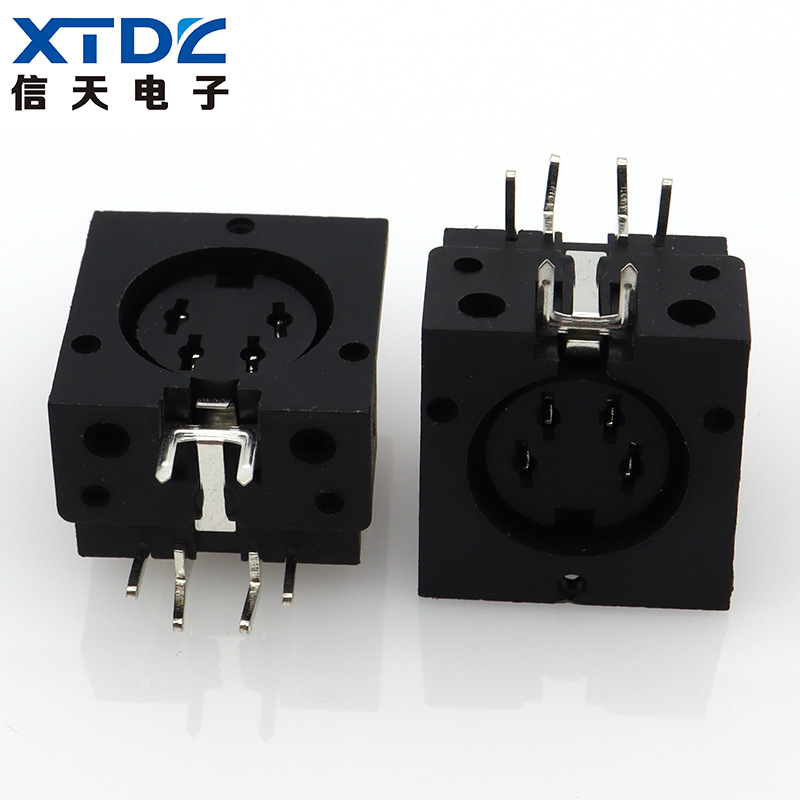 DIN-D401四芯大方4芯电源插座S端子DS-4-01带螺丝孔固定孔-阿里巴巴