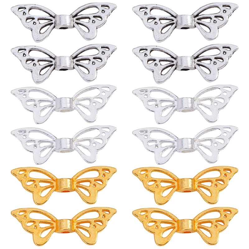 批发锌合金饰品配件 蝴蝶翅膀隔珠DIY手串镂空蝴蝶通孔手链串珠-阿里巴巴