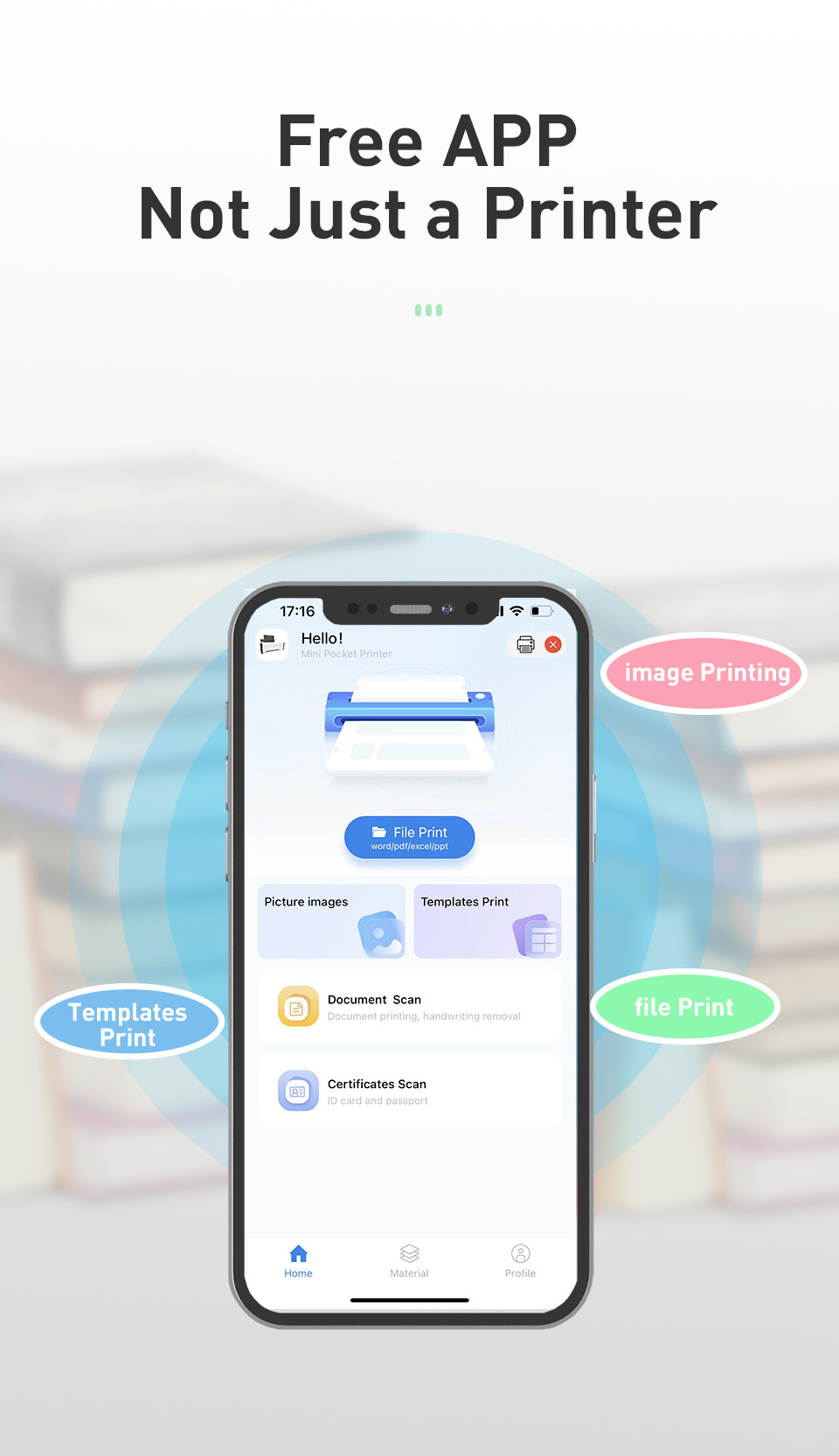 mini printerA4打印机便携家用无墨学习迷你无墨Label printer-阿里巴巴