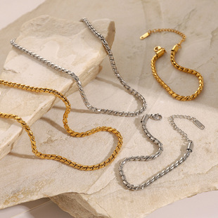 ins网红潮流18K金不锈钢3mm旦型s链手链女欧美跨境不掉色饰品批发-阿里巴巴