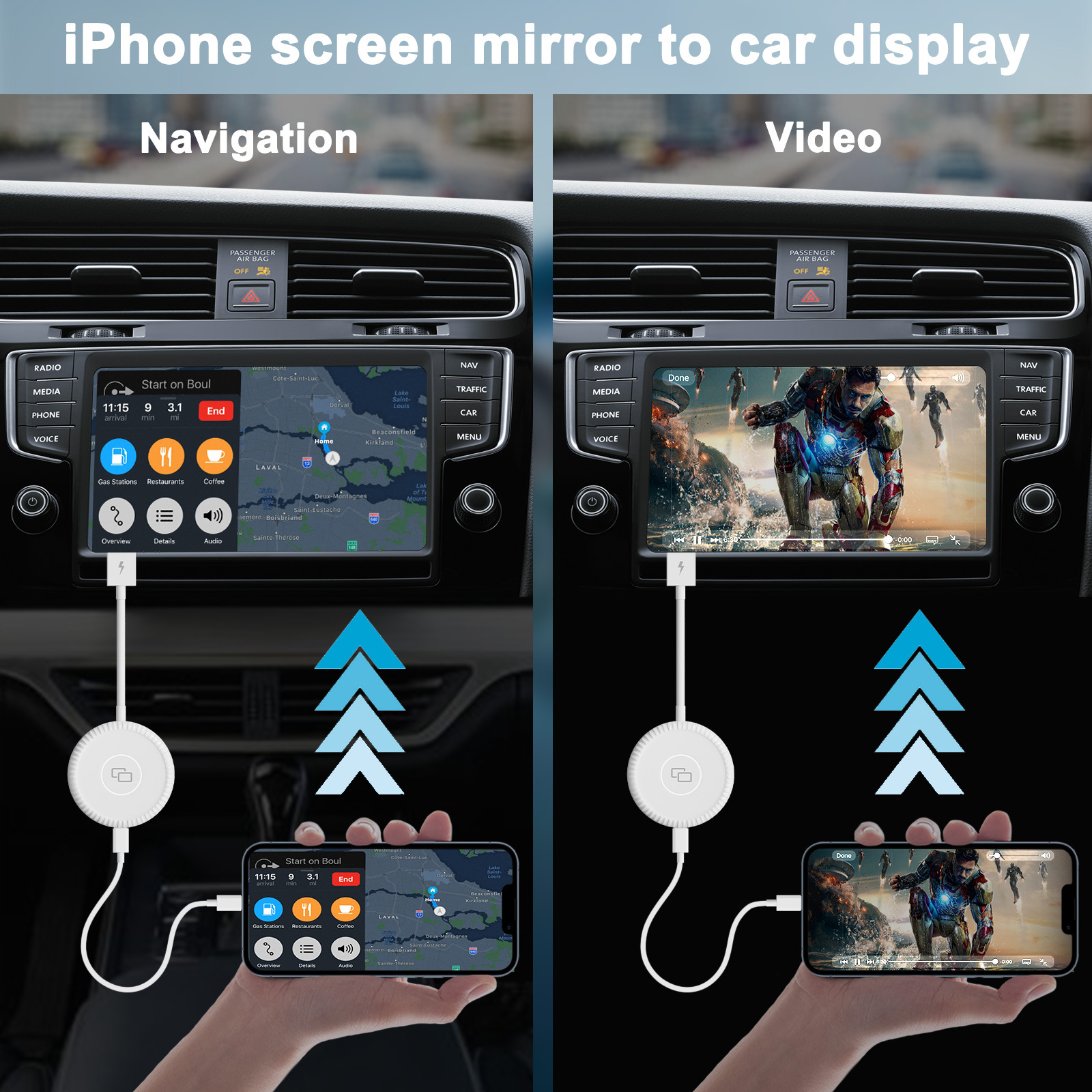 Iphone Carplay to Car Mirror Adapter 原车带有线Carplay-阿里巴巴
