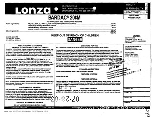 供应 瑞士龙沙Lonza/奥沙达化学Arxada Bardac 208M 杀菌剂-阿里巴巴