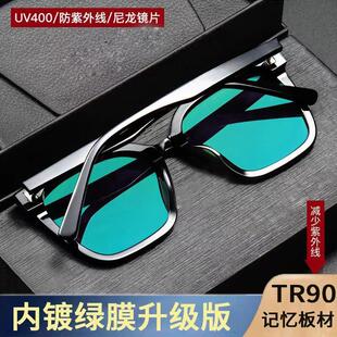 超轻TR90墨镜女新款GM内镀绿膜高清偏光太阳镜男防紫外线大脸显瘦-阿里巴巴