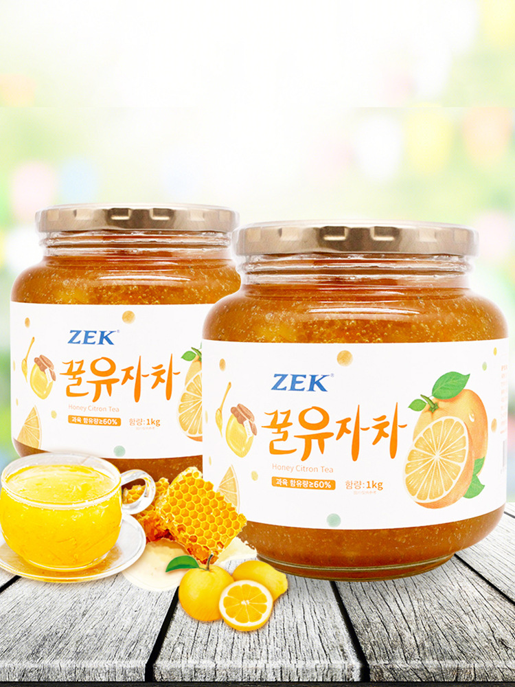 ZEK蜂蜜柚子茶1000g罐装休闲食品批发-阿里巴巴