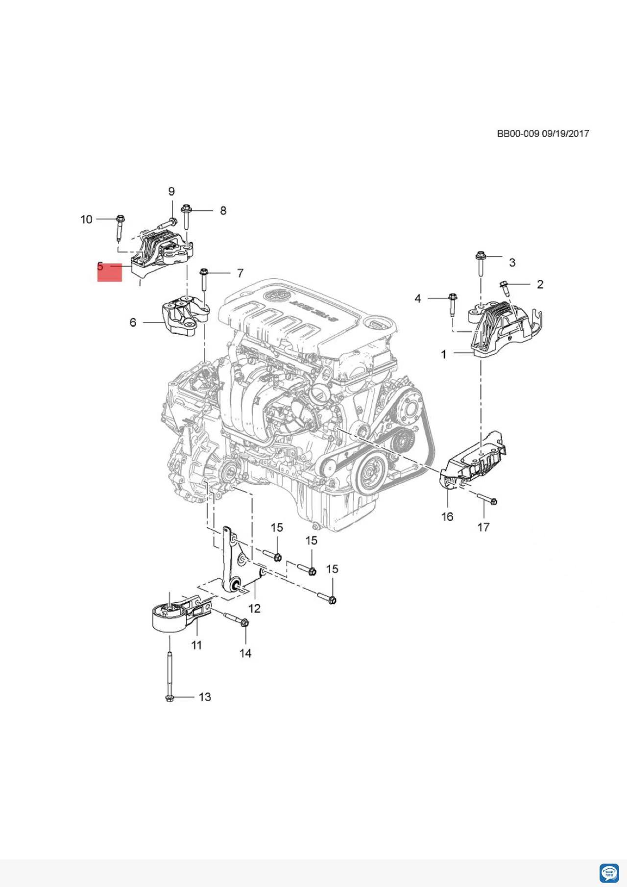 90905200 适用于15-17新英朗科沃兹1.4.5T发动机脚胶 变速箱脚胶-阿里巴巴