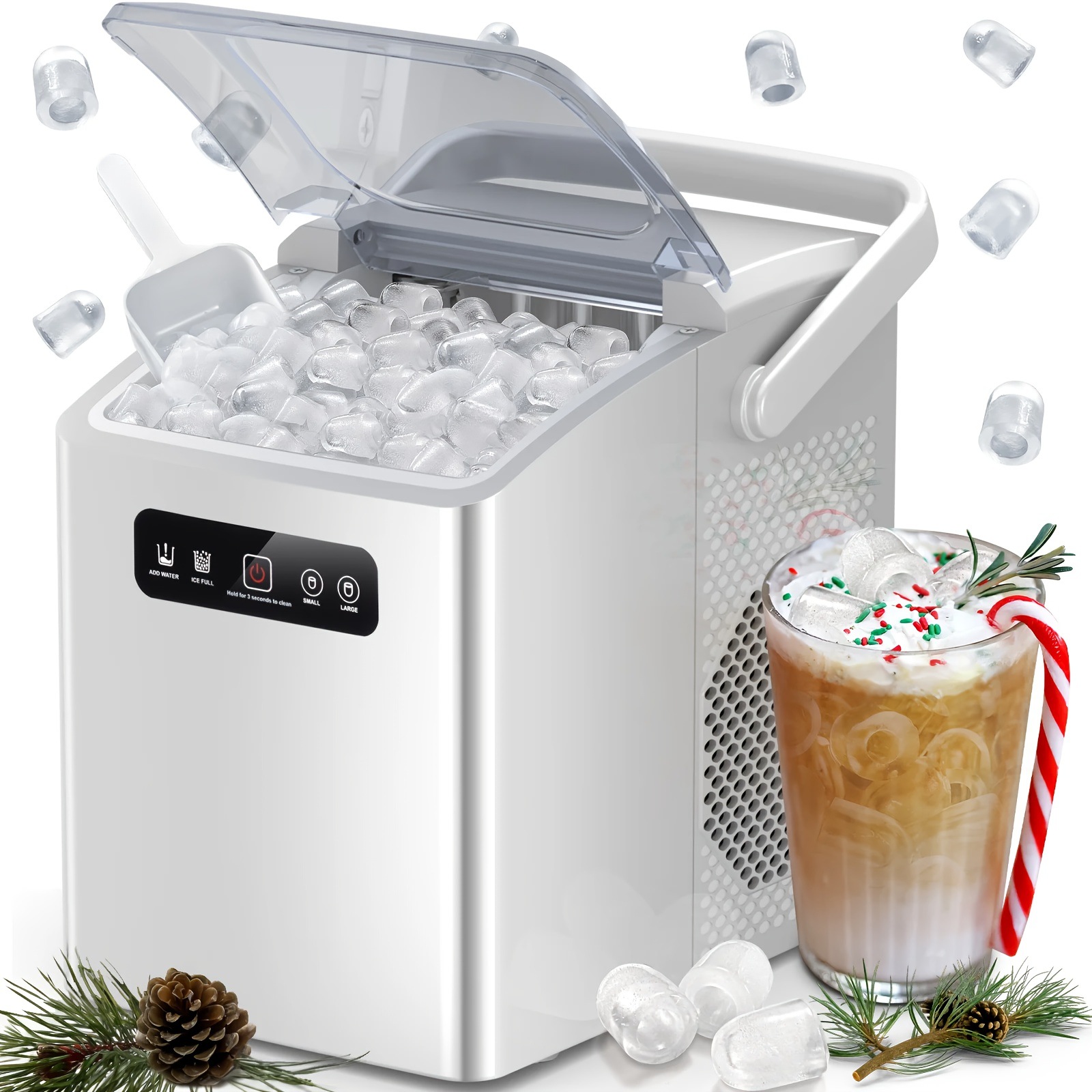 Desktop Ice Maker 45/30/26/100 Pounds Bidirectional Water-阿里巴巴