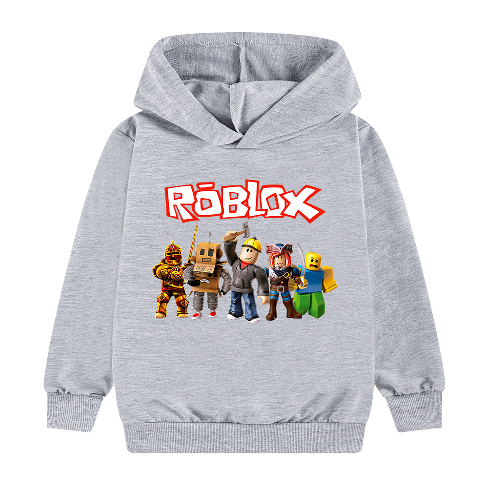 跨境货源Roblox热销卡通印花图案中大童儿童 连帽衫卫衣童装B042-阿里巴巴