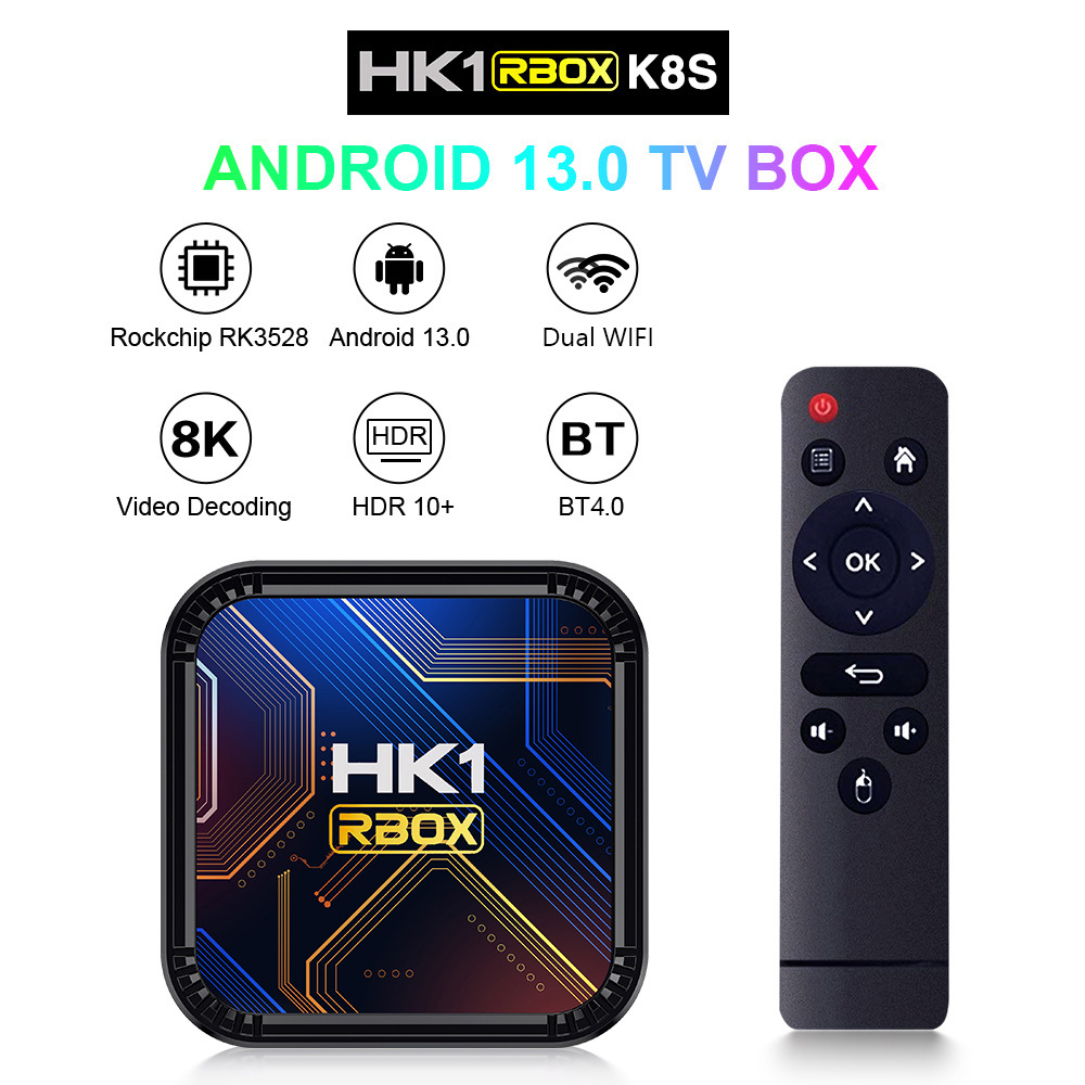 hk1 rbox k8s 机顶盒RK3528 4G/64G Android 13双WIFI带蓝牙tvbox-阿里巴巴