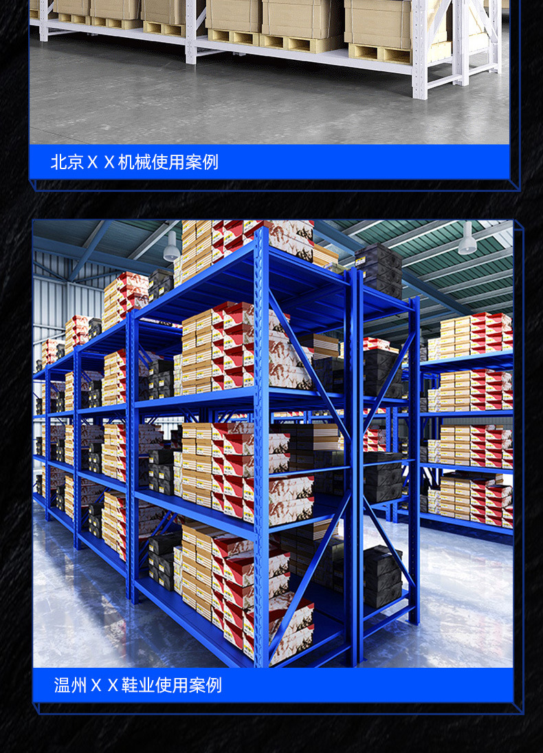 仓库货架置物架多层仓储重型库房快递工厂储物架家用车库落地货架-阿里巴巴