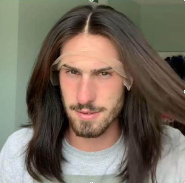 Wig men tin foil perm fireworks perm curly hair fluffy Brown - Delsart ...