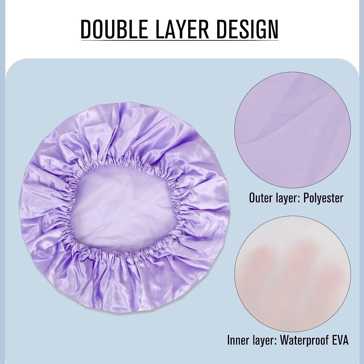 跨境亚马逊浴帽双层防水女士家用洗澡防油烟护发化疗PEVA卡通图案-阿里巴巴