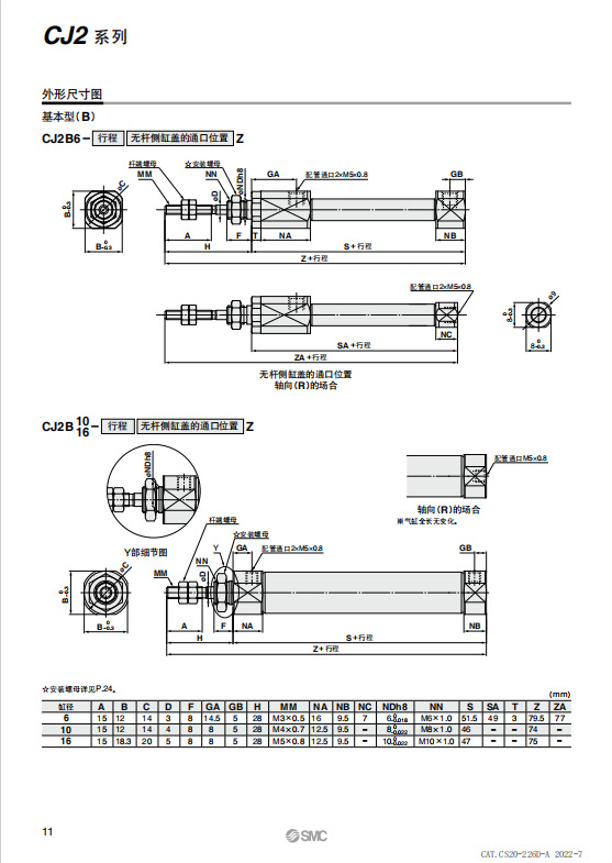 SMC标准气缸CDJ2B CJ2B10-5/10/20/25/30/40/50/60/75/100Z-B-A-阿里巴巴