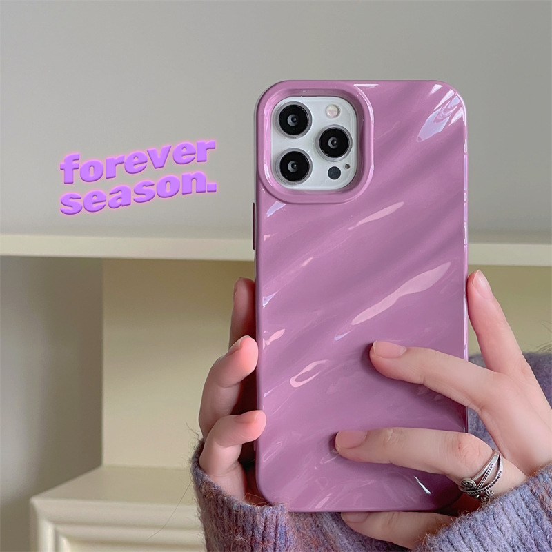 高级感褶皱波浪纹适用iphone16Promax苹果15手机壳11/12男女13/14-阿里巴巴