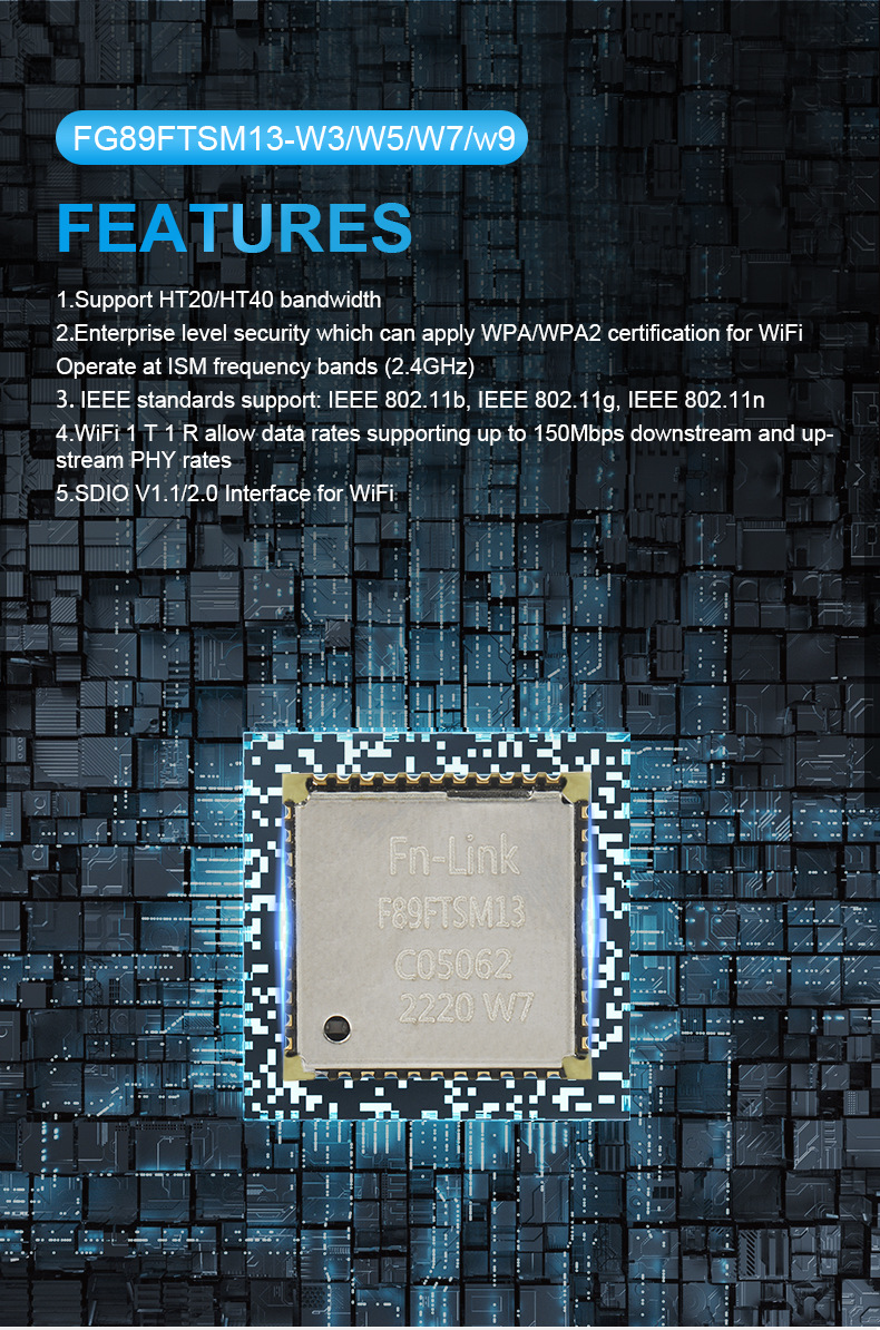 瑞昱RTL8189FTV 欧智通fn-link FG89FTSM13 WiFi模组模块经典规格-阿里巴巴