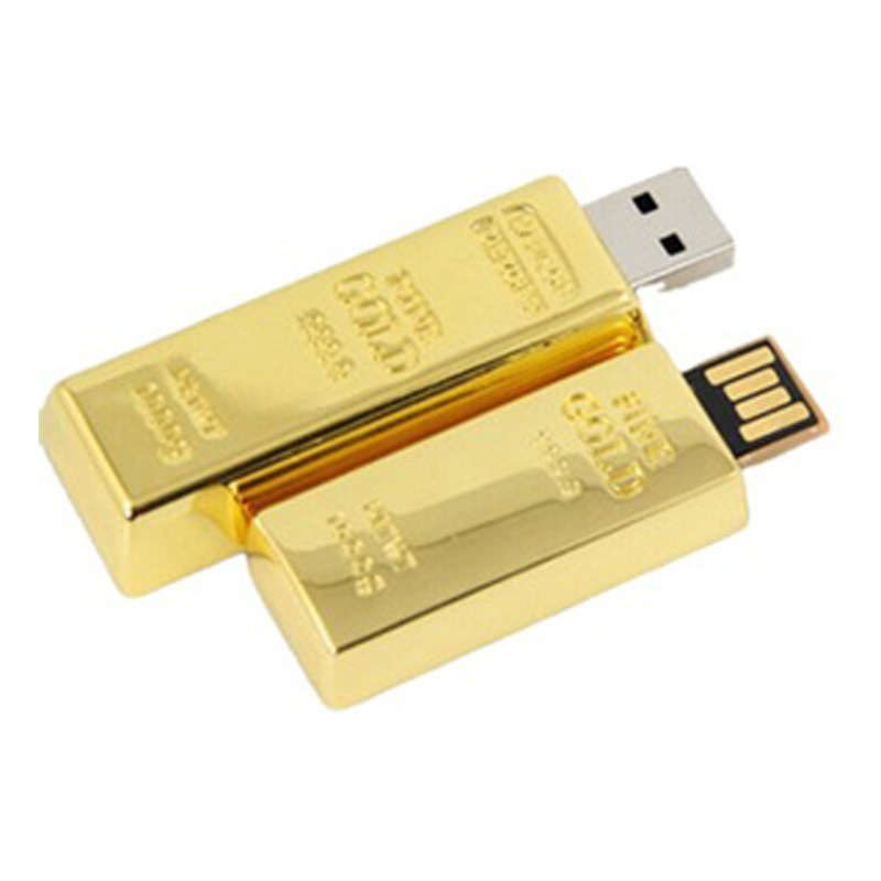 Metal gold bar wholesale U disk 8G 16 metal U disk custom logo gold ...