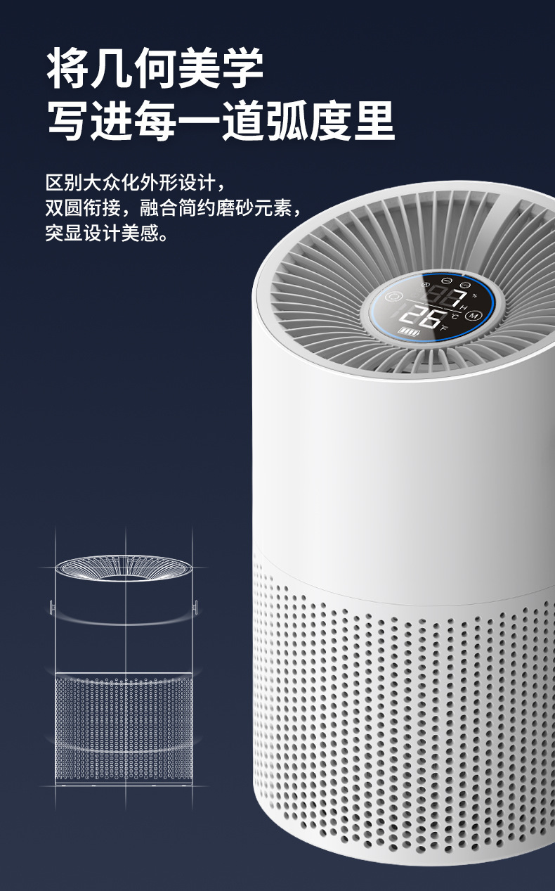 外贸室内空气净化机UVC杀菌除甲醛桌面便捷CP02负离子空气净化器-阿里巴巴