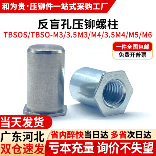 碳钢反盲孔压铆螺柱不锈钢螺母柱TBSO/TBSOS-M3M4M5M6防水防锈-阿里巴巴