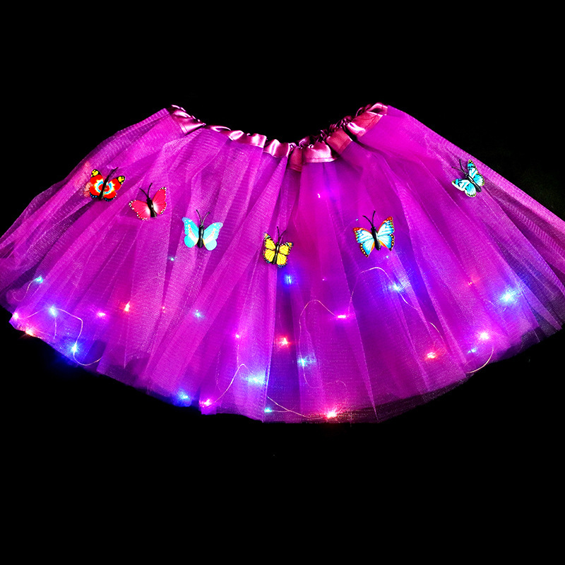 Children girls modern dance tutu skirt with led light luminous ...