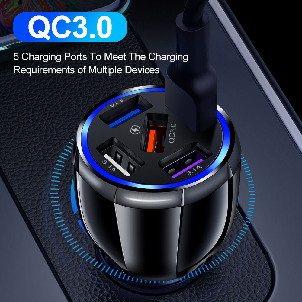 一拖五QC3.0 多USB车充快充车载充电器 6USB快充车充跨境工厂批发-阿里巴巴