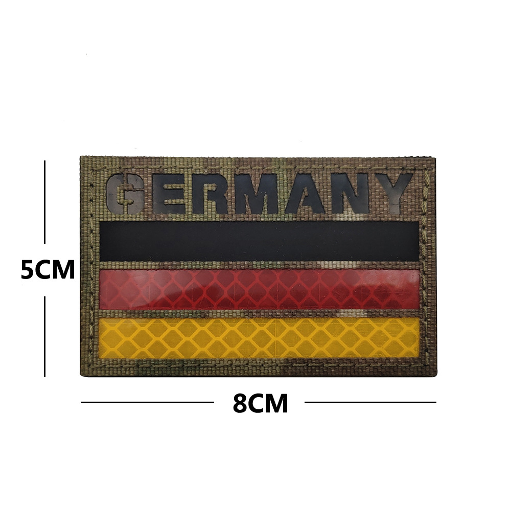 IR Germany Flag DEU patch 9*5魔术贴臂章反光徽章户外包配章-阿里巴巴